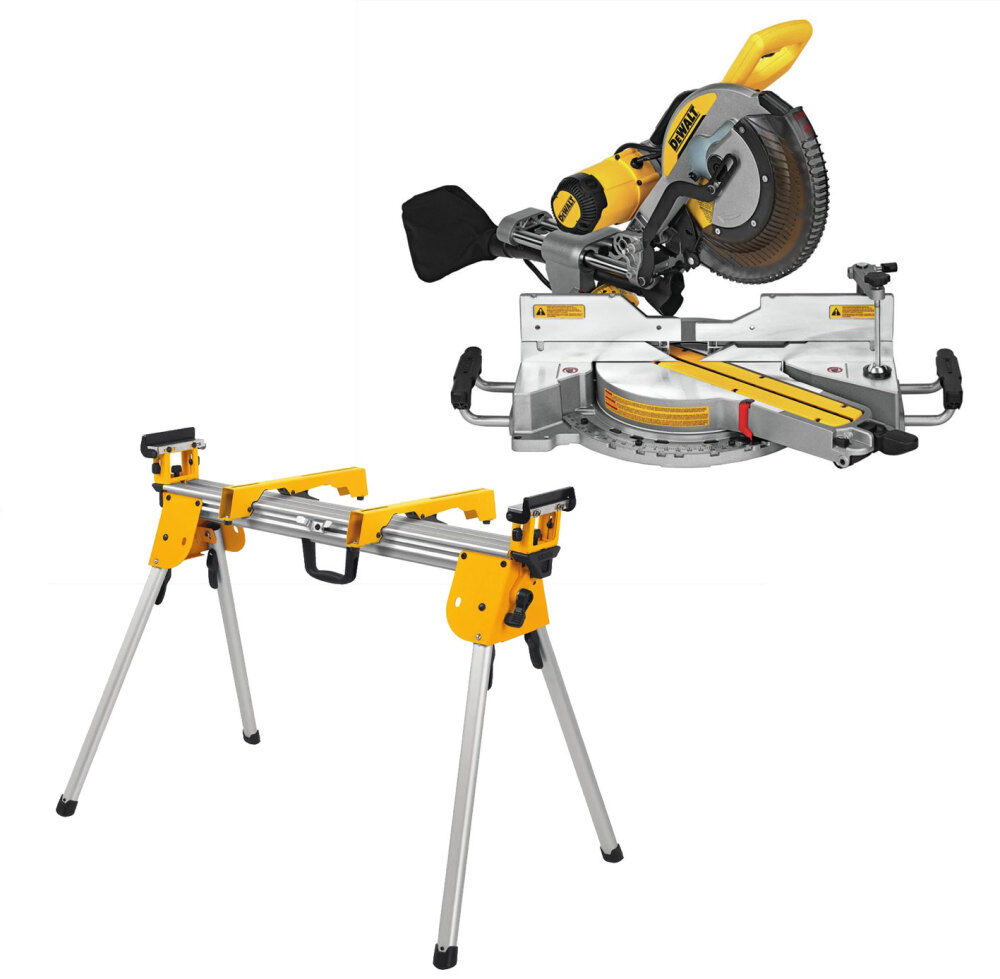DEWALT 12 in Sliding Compound Miter Saw with Compact Miter Saw Stand ...