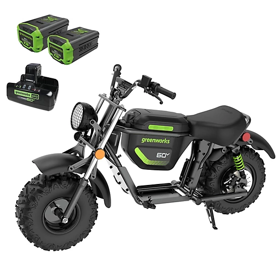 Greenworks 60V STEALTH Battery-Powered Electric Mini Bike with (2) 8 ...