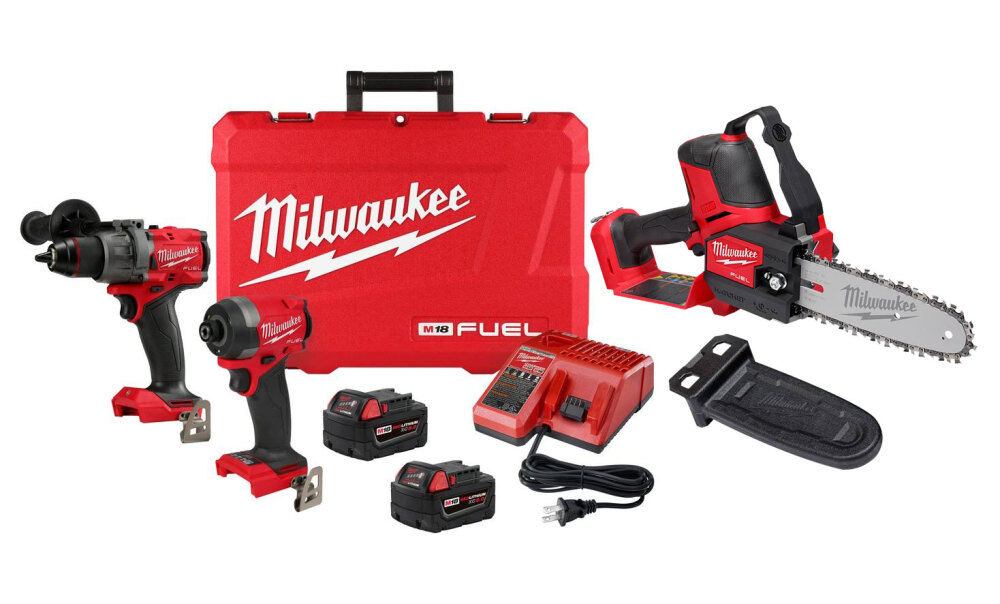 NEW Milwaukee M18 FUEL Drill, Impact Driver & Pruning Saw Combo Kit ...